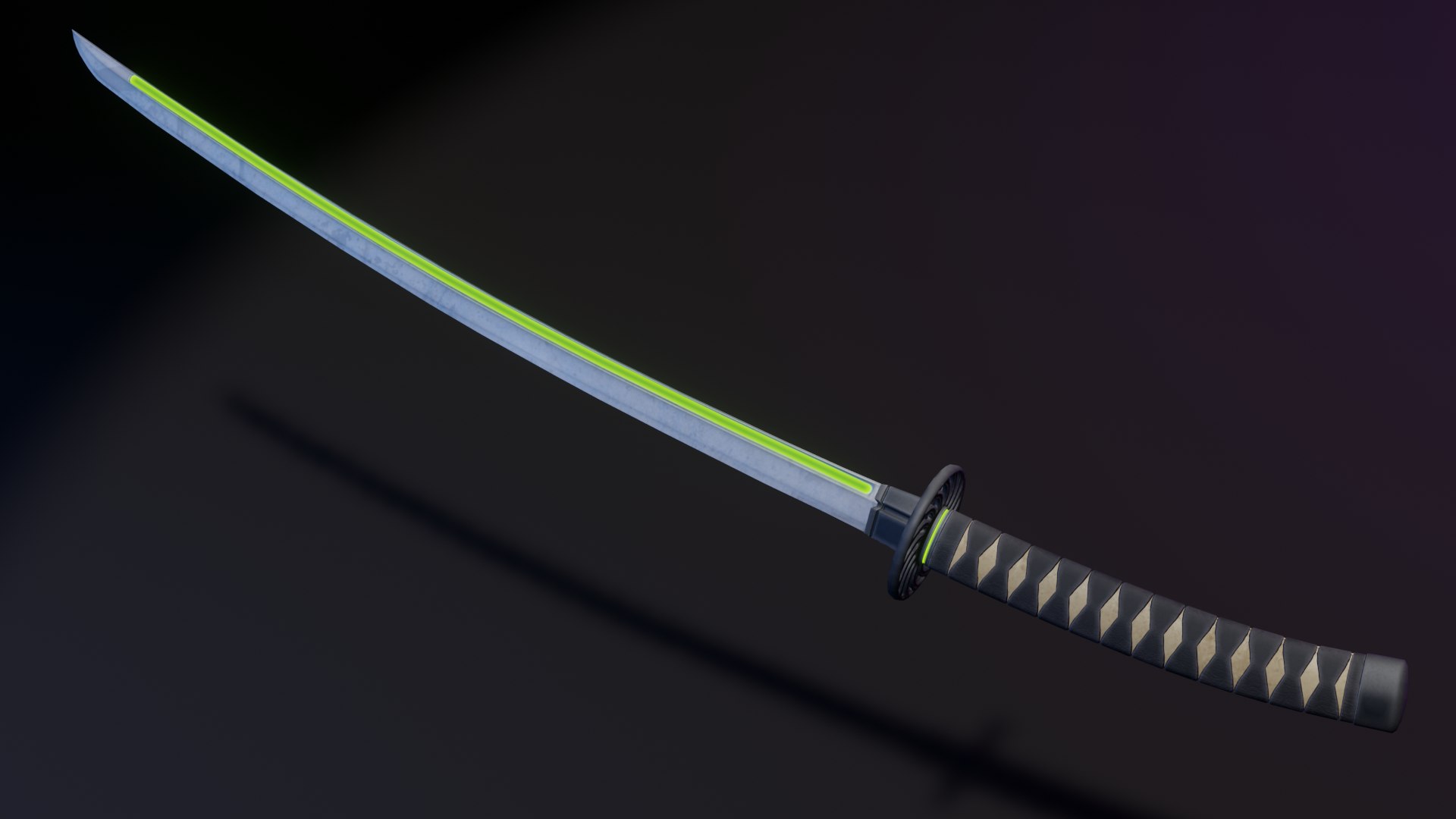 Katana Asset With 5 Skins PBR Textures Low-poly Game Ready 3D Model ...