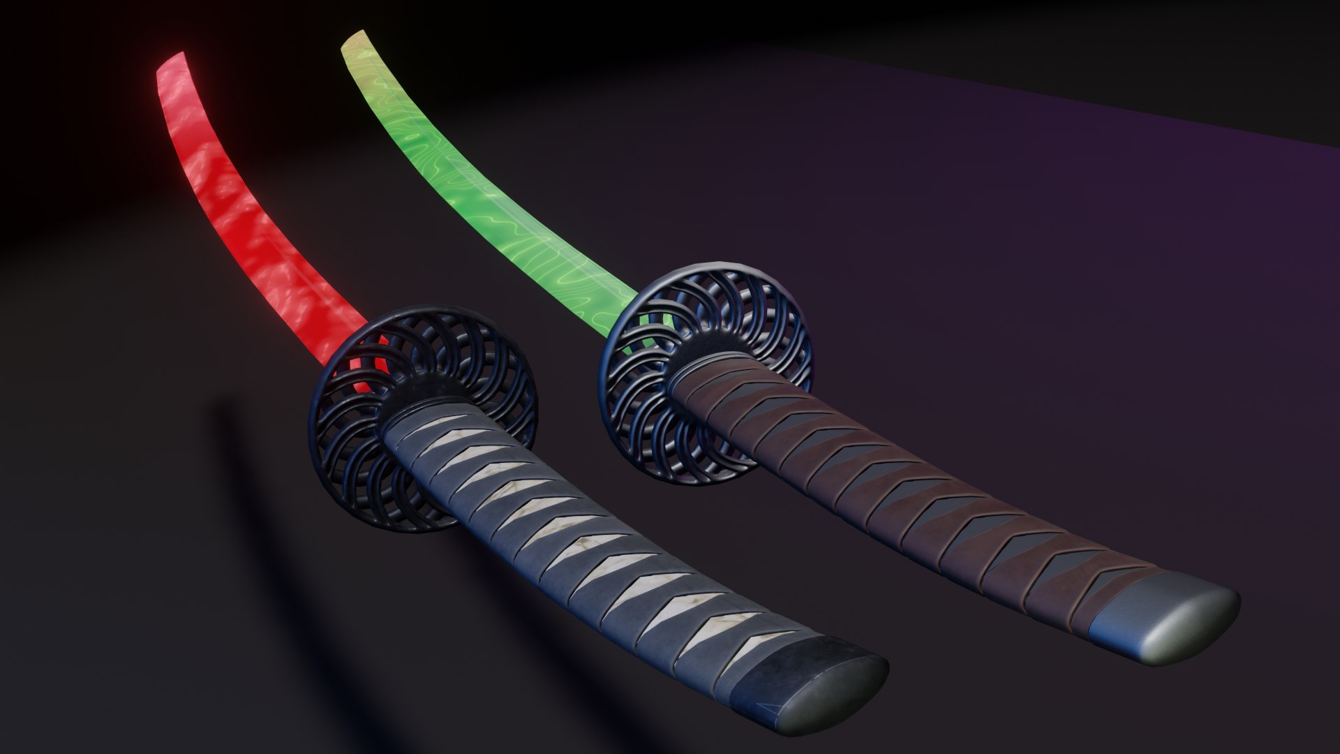 Katana Asset With 5 Skins PBR Textures Low-poly Game Ready 3D Model ...