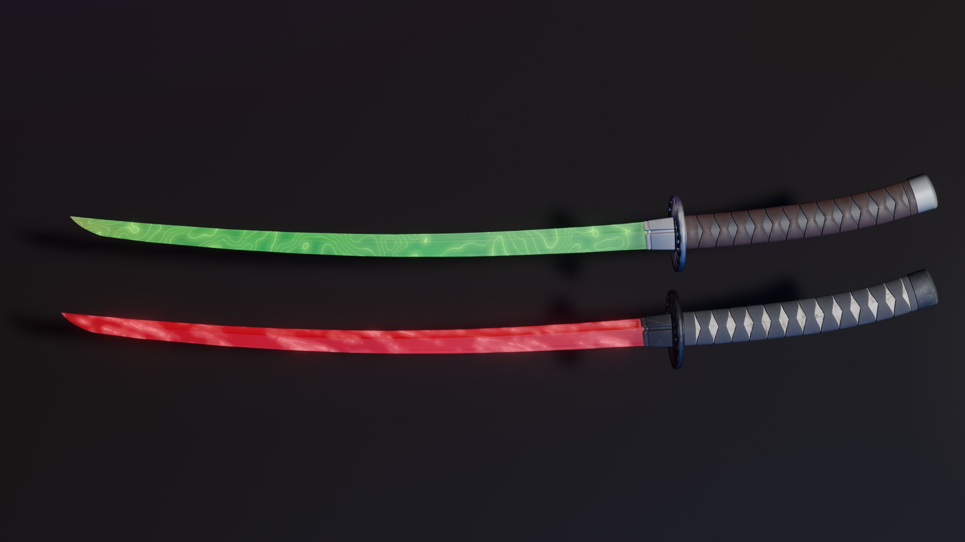 Katana Asset With 5 Skins PBR Textures Low-poly Game Ready 3D Model ...