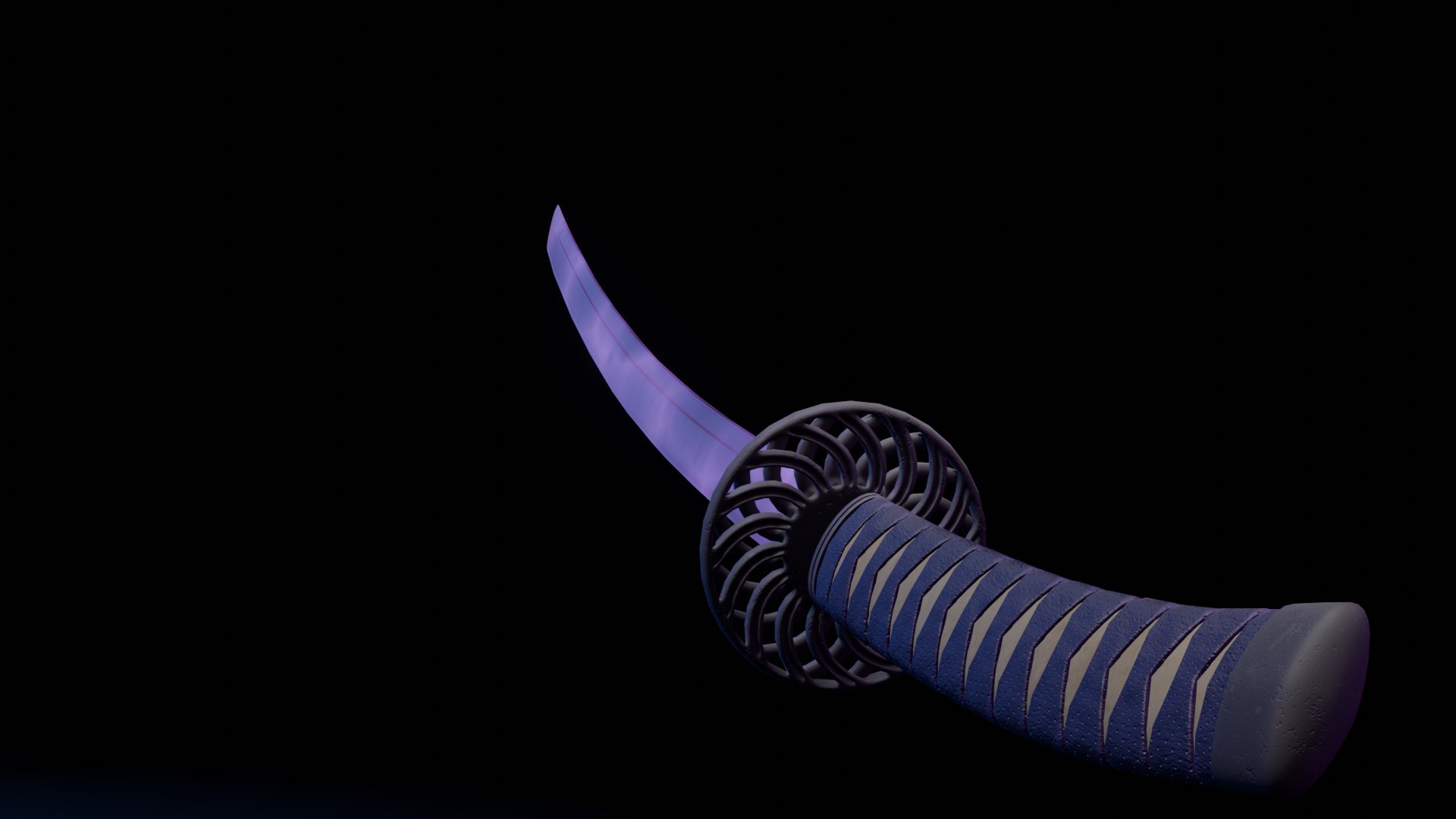Katana Asset With 5 Skins PBR Textures Low-poly Game Ready 3D Model ...