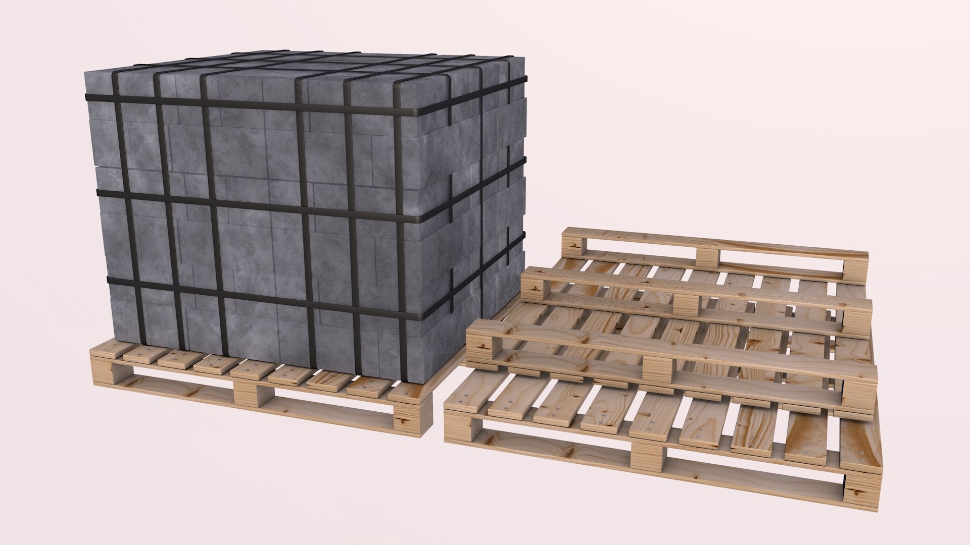 3D Pallet With Blocks Model - TurboSquid 1760318