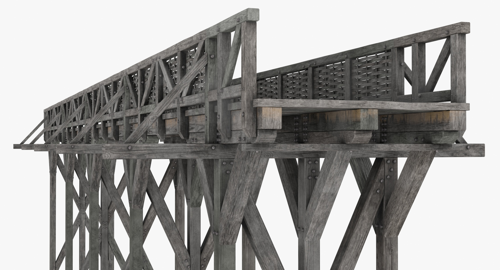 3D Medieval Wooden Bridge Tiled 4 Sections - TurboSquid 1824311