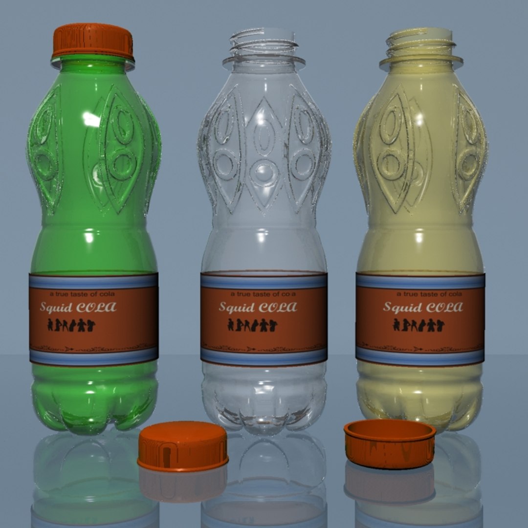plastic pet bottles 3d model