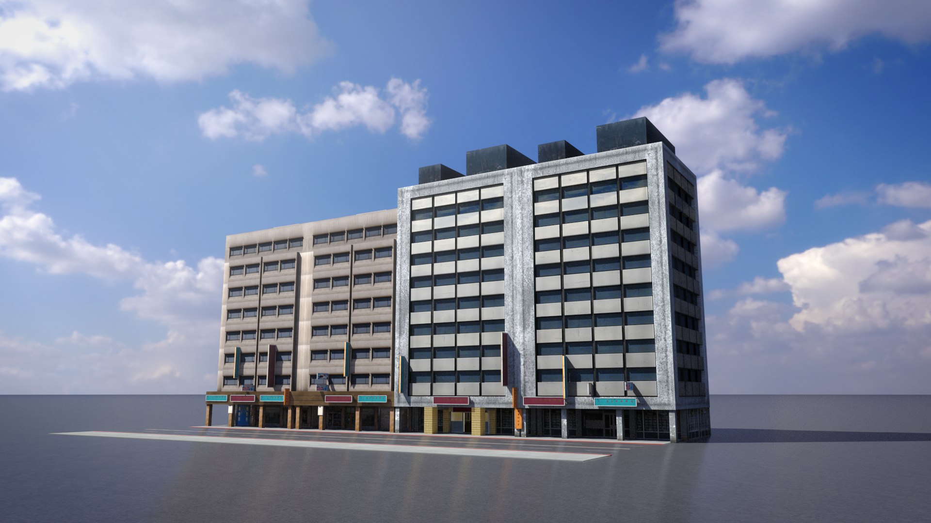 3D TW Street With Pawn Shop Model - TurboSquid 2211296
