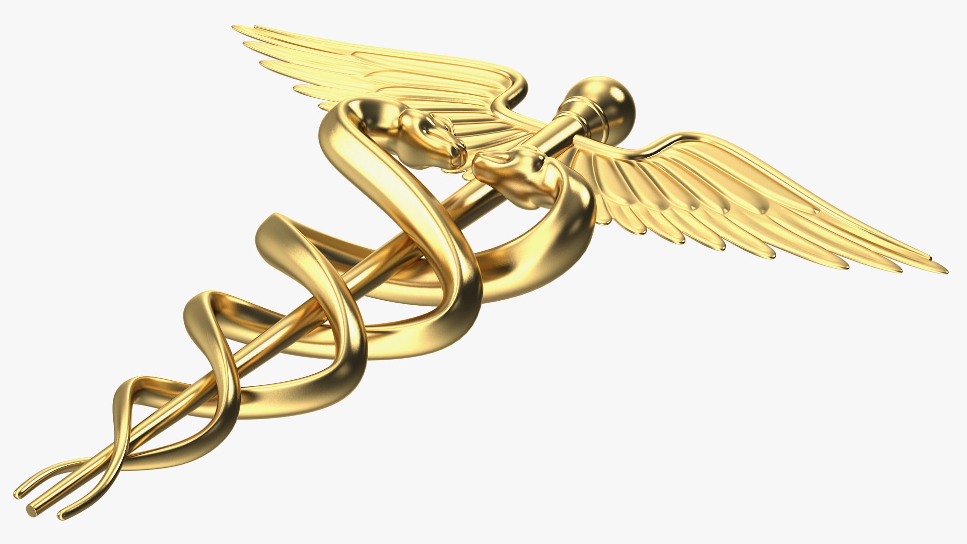 3D Model Golden Caduceus Symbol - TurboSquid 1496497