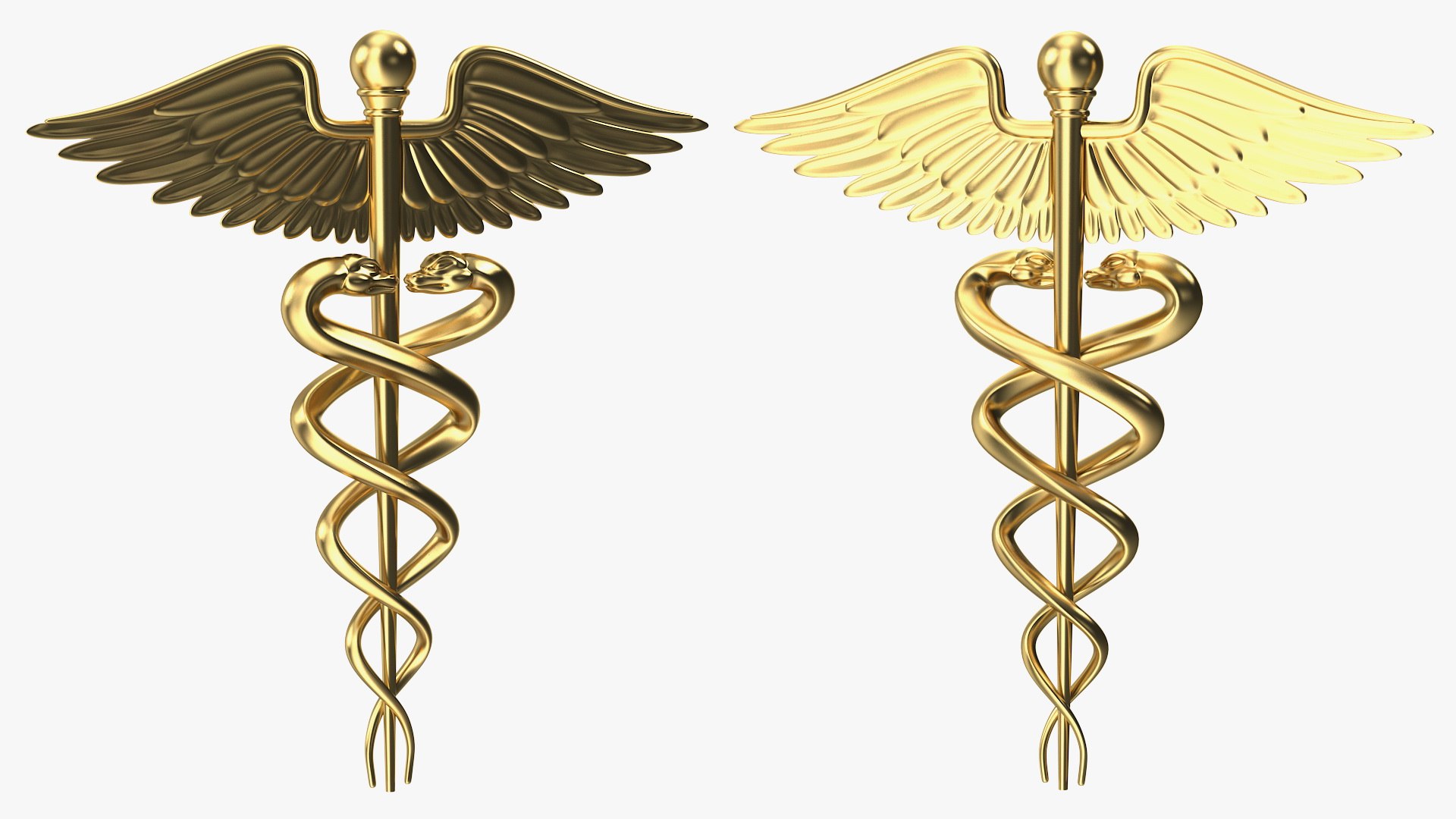 3D Model Golden Caduceus Symbol - TurboSquid 1496497