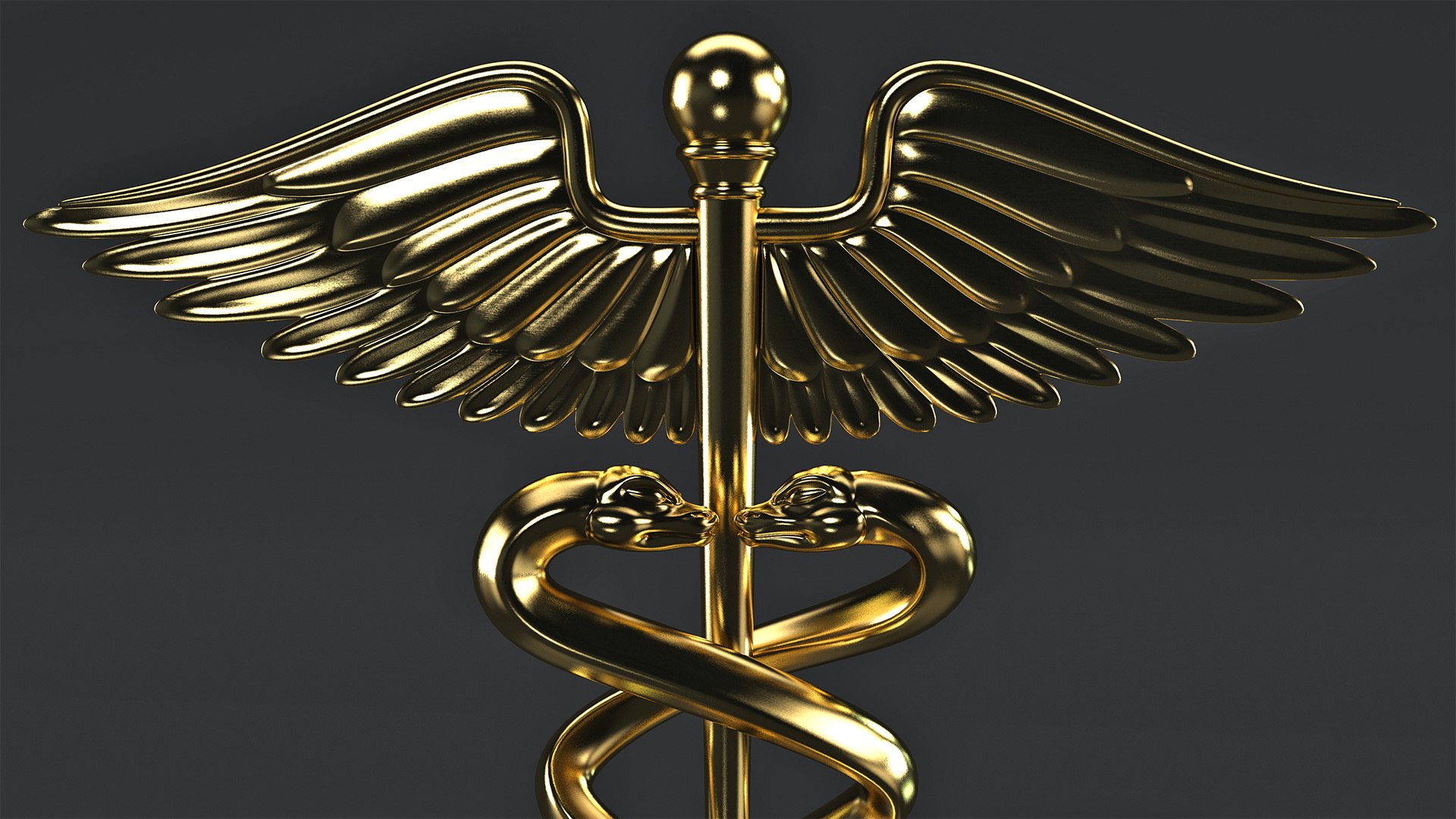 3D Model Golden Caduceus Symbol - TurboSquid 1496497