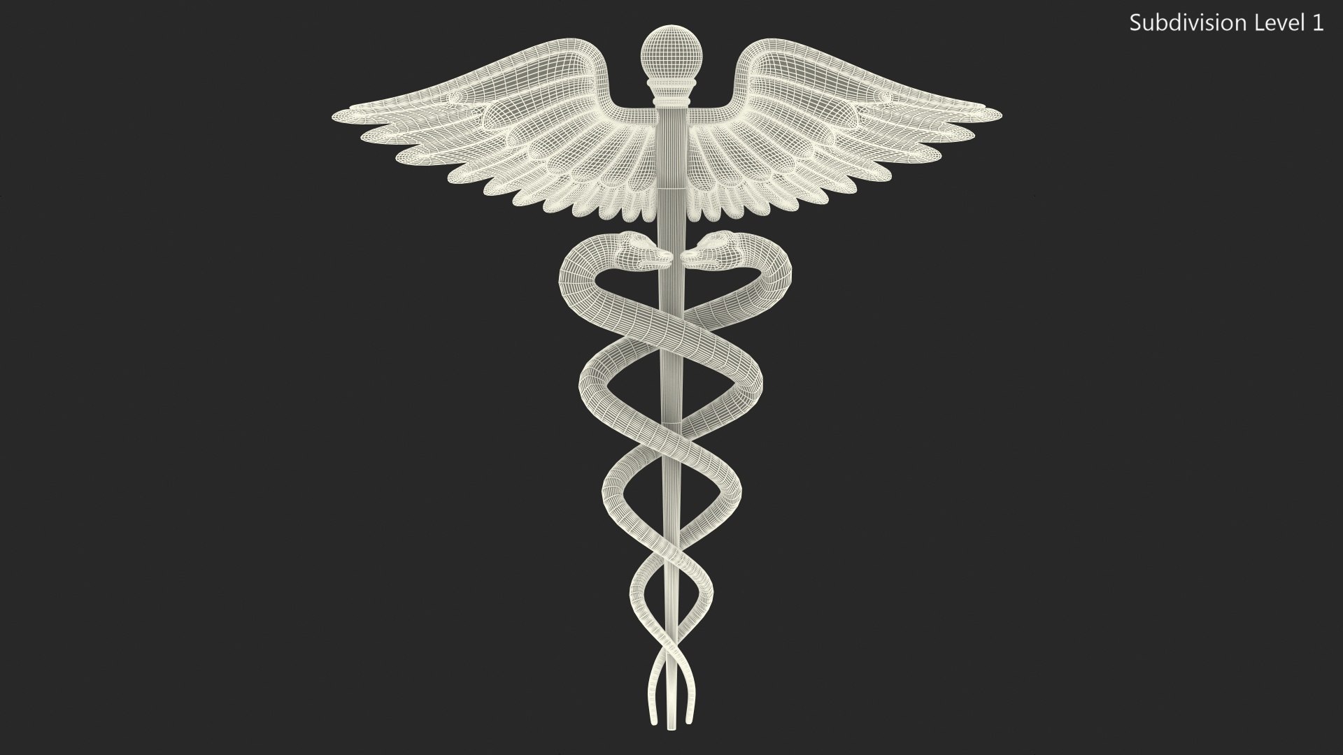3D Model Golden Caduceus Symbol - TurboSquid 1496497
