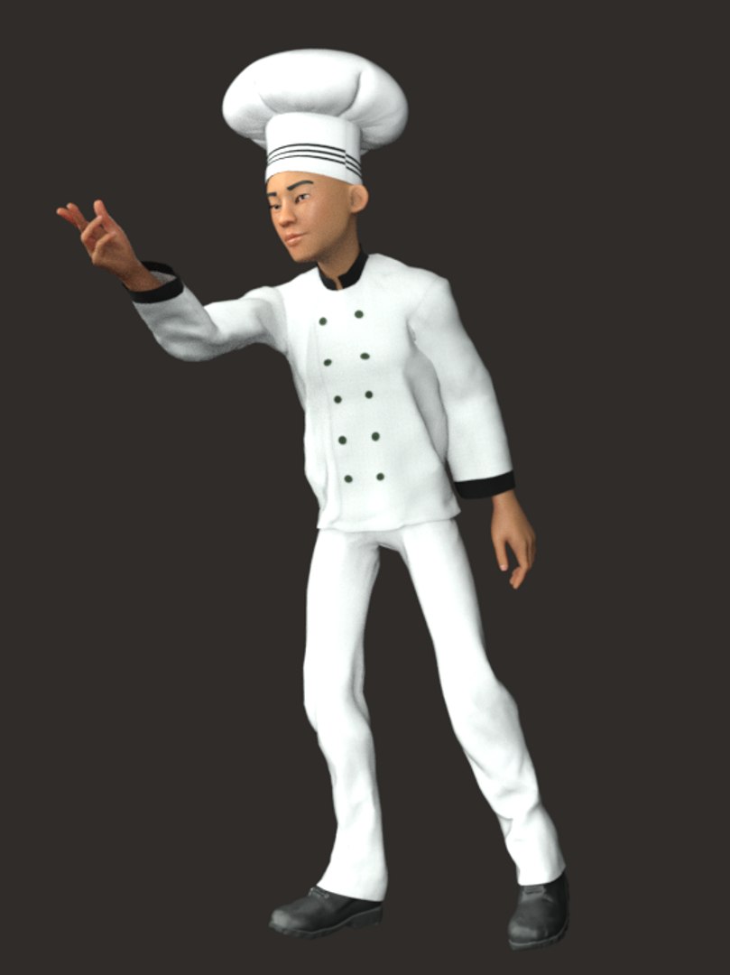 3D Cartoon 3D Rigged Food Maker Man Character Model - TurboSquid 2254444