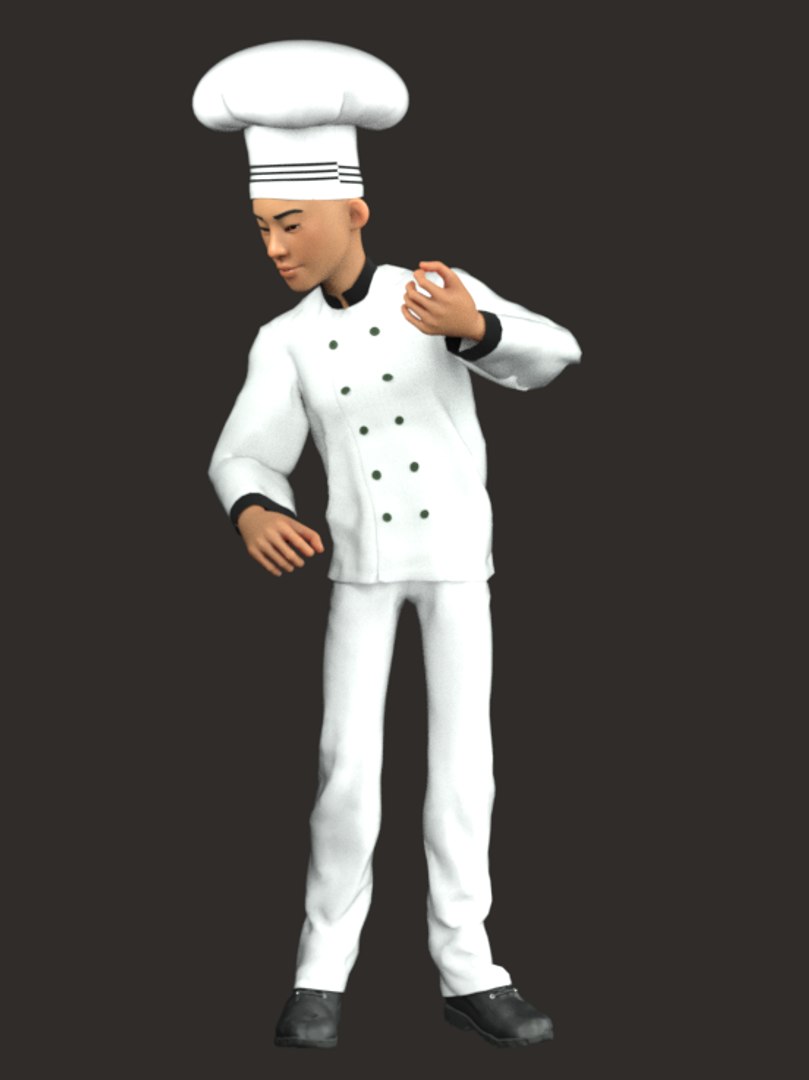 3D Cartoon 3D Rigged Food Maker Man Character Model - TurboSquid 2254444