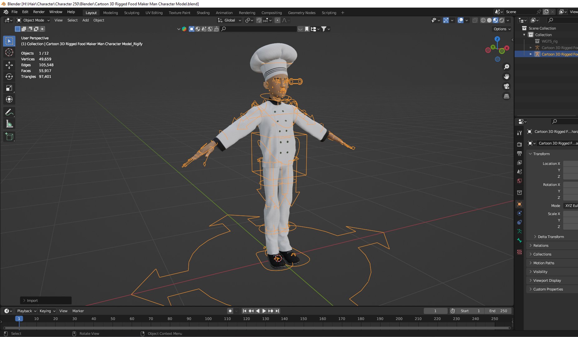 3D Cartoon 3D Rigged Food Maker Man Character Model - TurboSquid 2254444