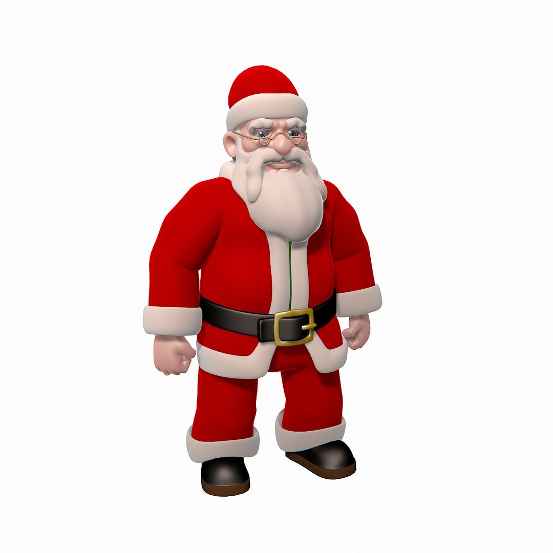 Santa Claus Cartoon Rigged Character 3d Max