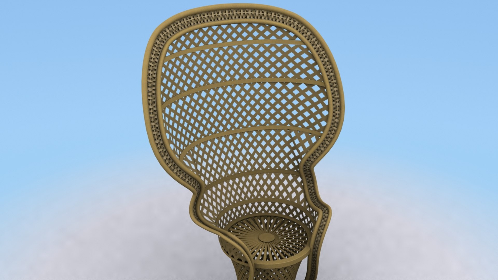 3d Wicker Fan Chair Model