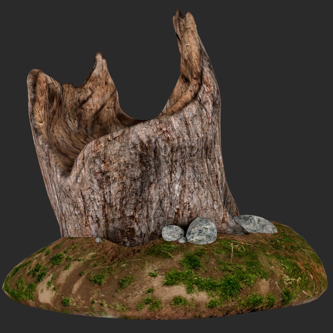 3d model tree stump