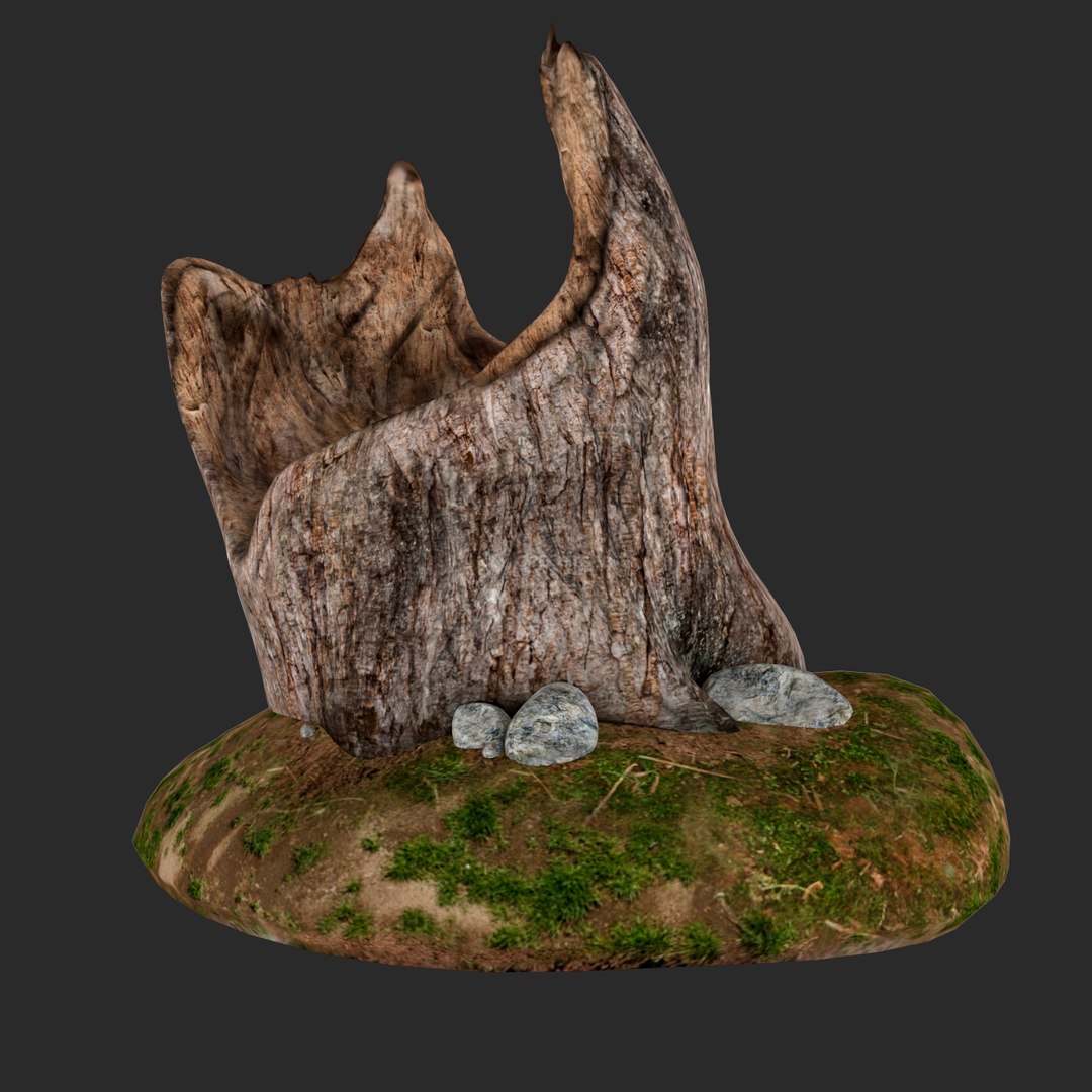 3d model tree stump