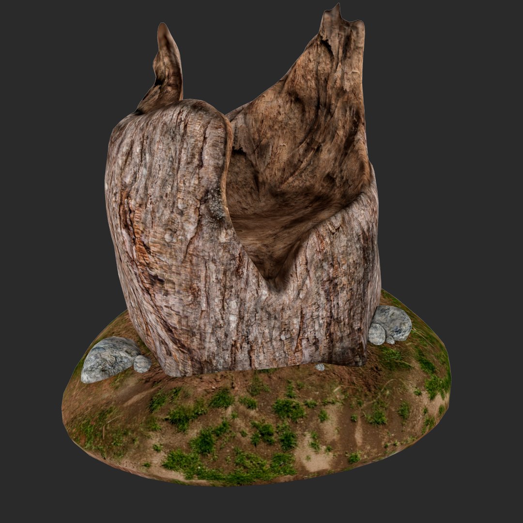 3d model tree stump