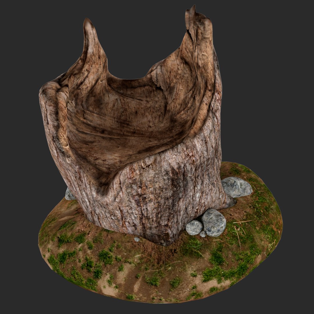 3d model tree stump