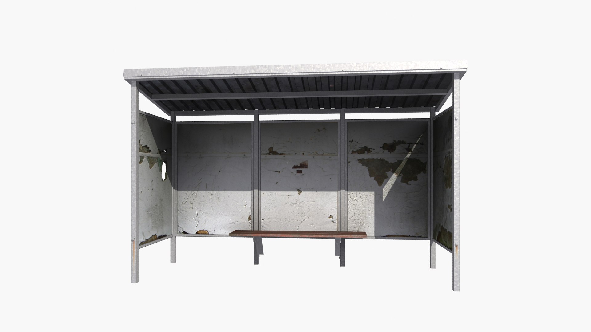 3D Shabby Bus Shelter Model - TurboSquid 1504437