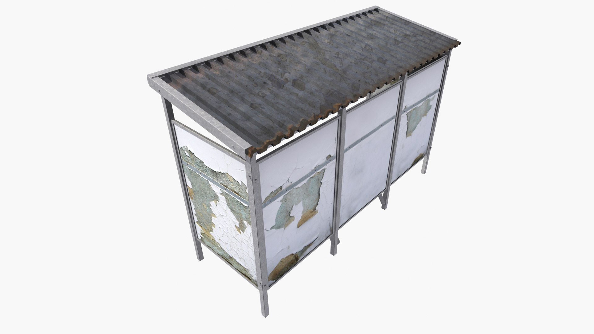 3D Shabby Bus Shelter Model - TurboSquid 1504437