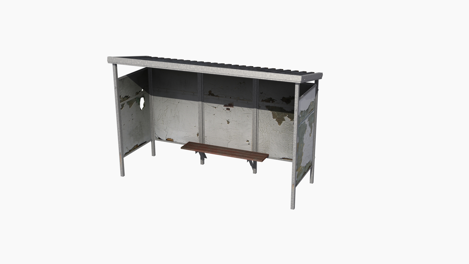 3D Shabby Bus Shelter Model - TurboSquid 1504437