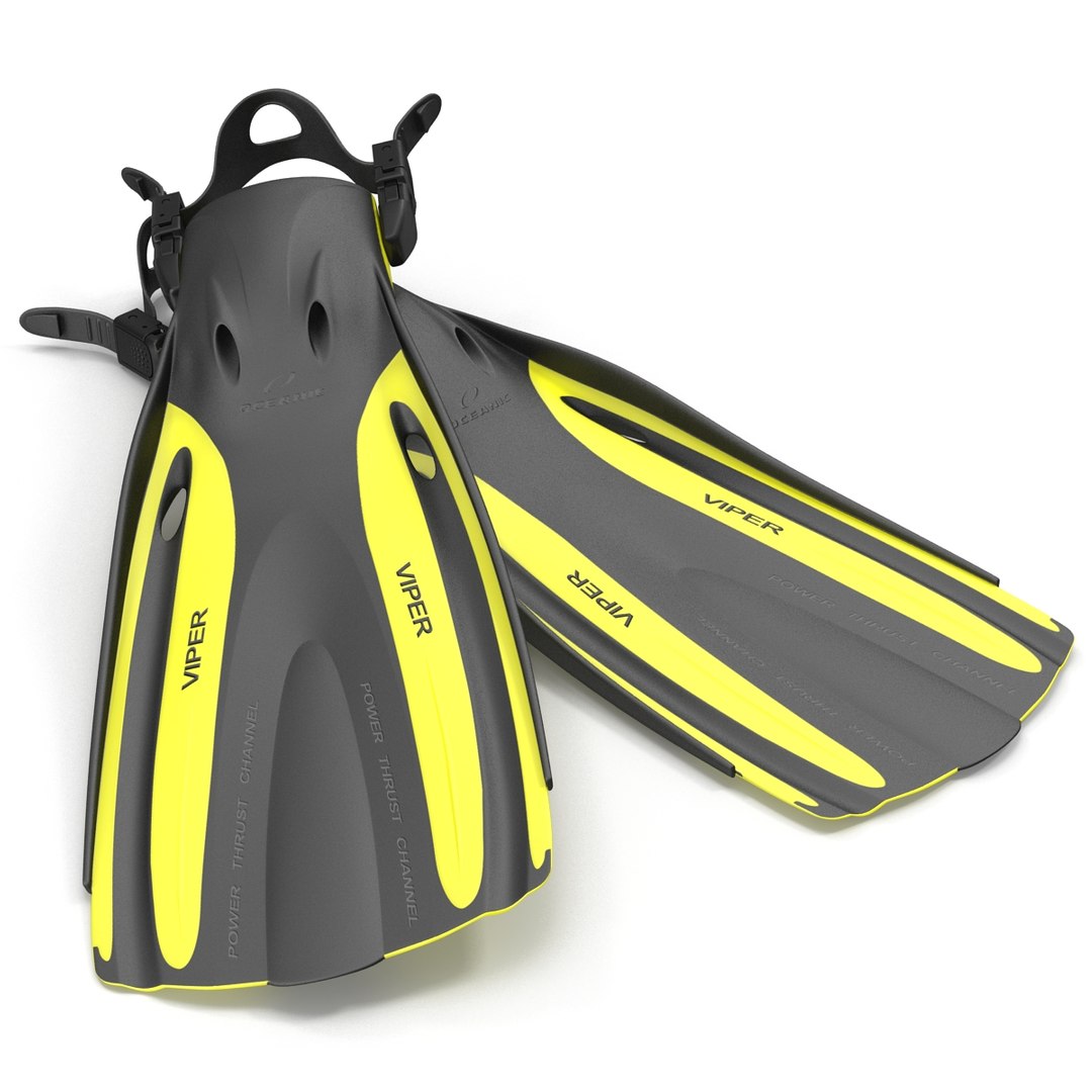 Oceanic Viper Fins Yellow 3d Model
