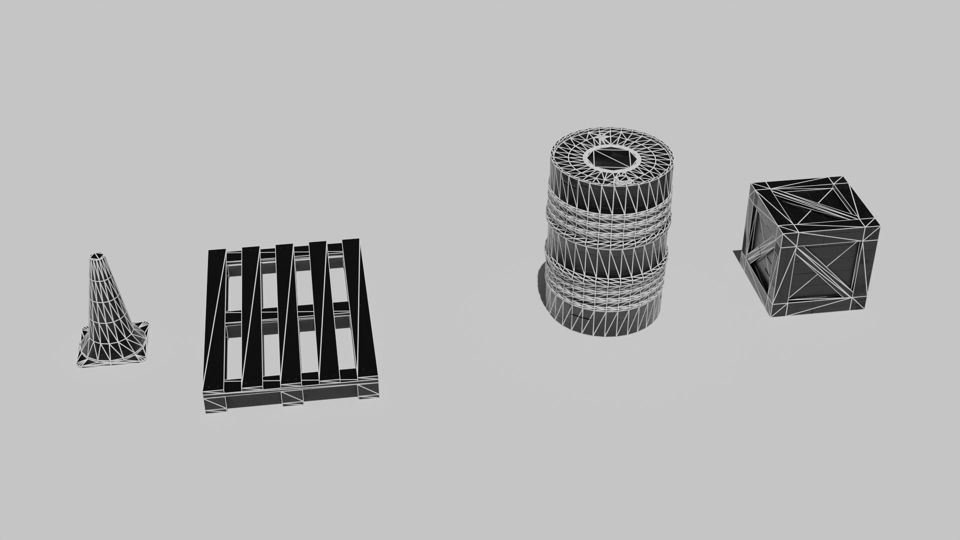 3D Model PropsBarelPalletConeBox - TurboSquid 1898902