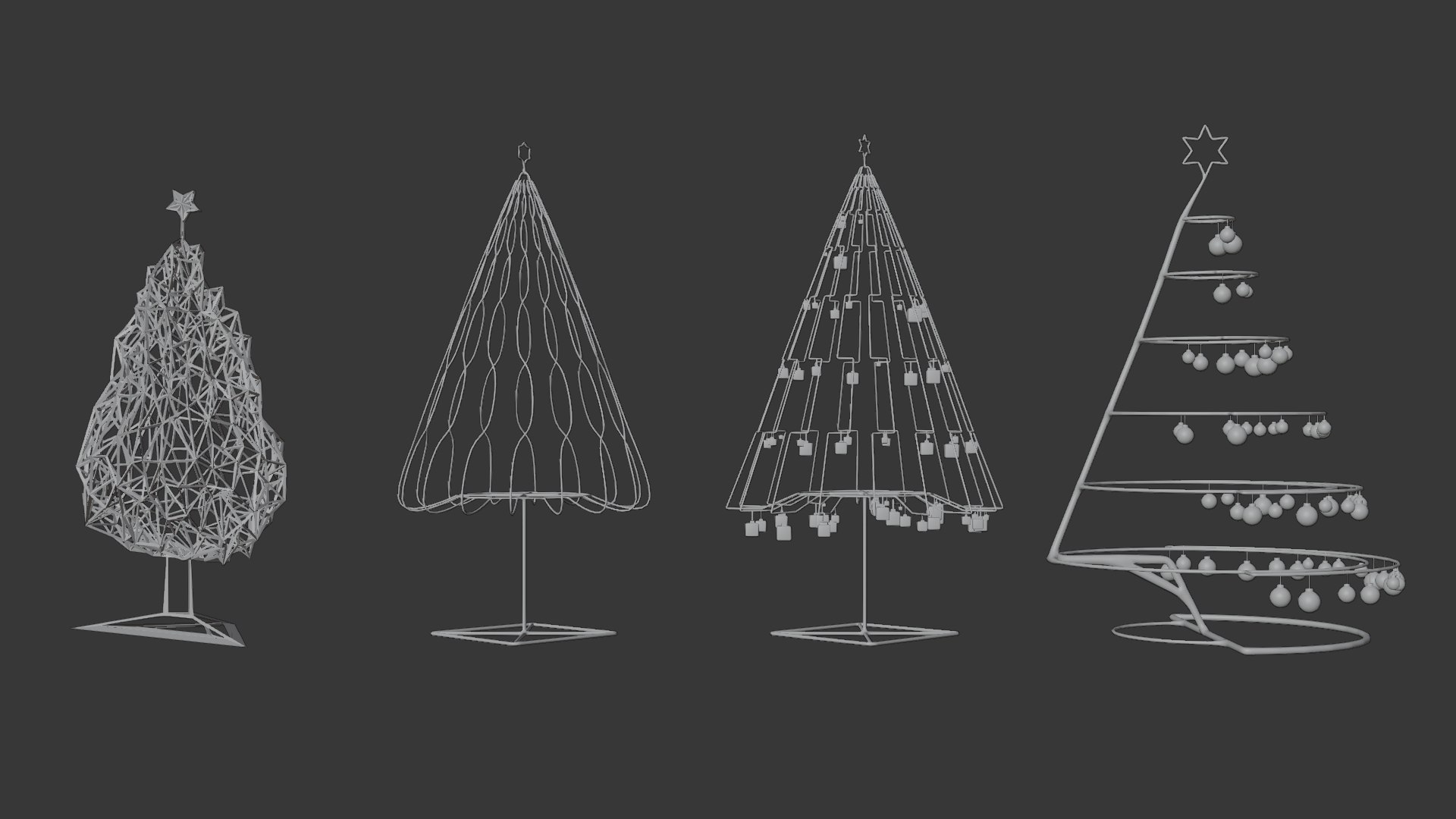 Christmas Tree Stainless Steel Sculptures 3D Model - TurboSquid 2001000