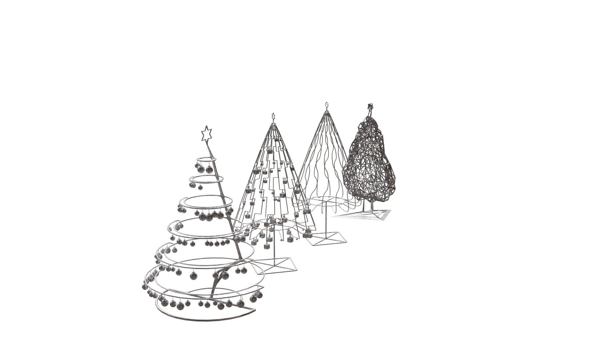 Christmas Tree Stainless Steel Sculptures 3D Model - TurboSquid 2001000