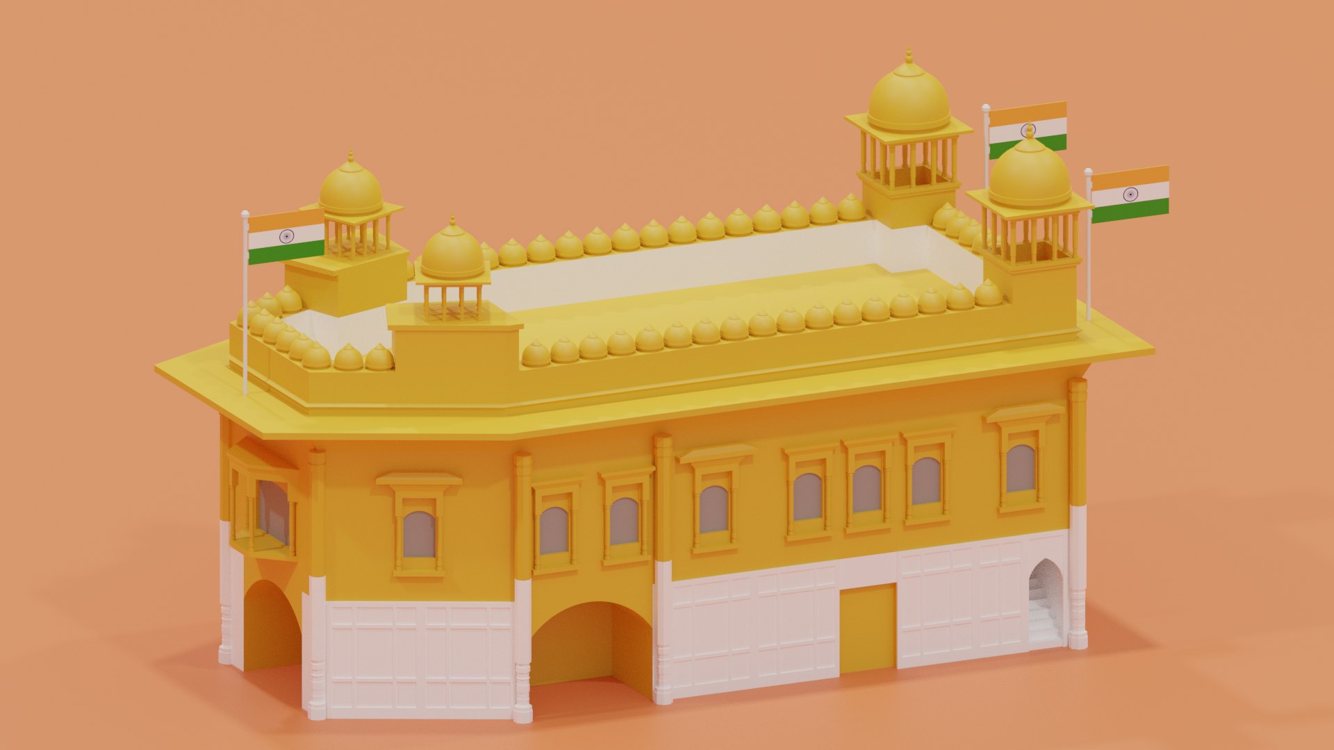 Cartoon Golden Temple India 3D Model - TurboSquid 2354726