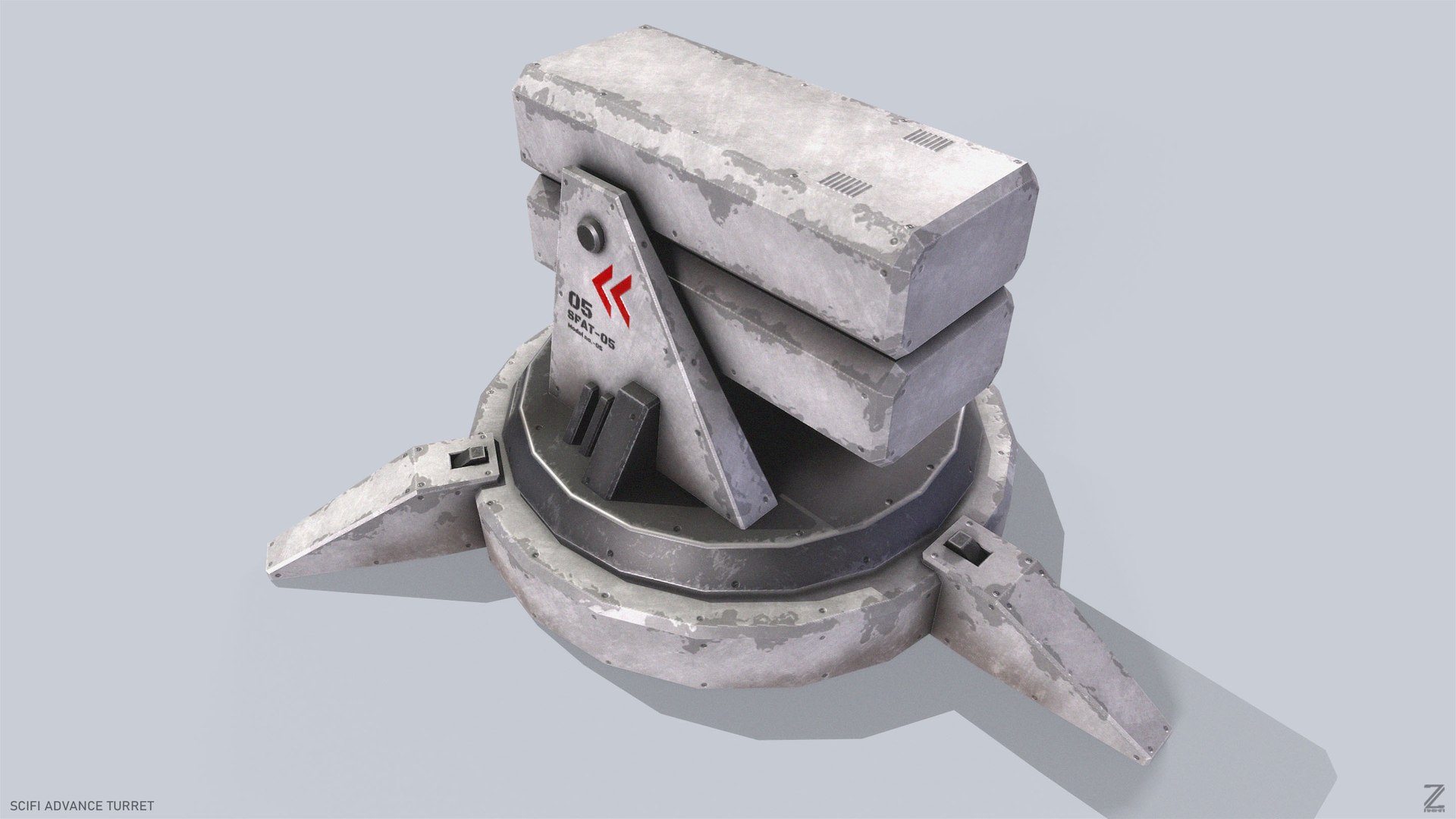 Scifi Advance Turret 3D Model - TurboSquid 2396488