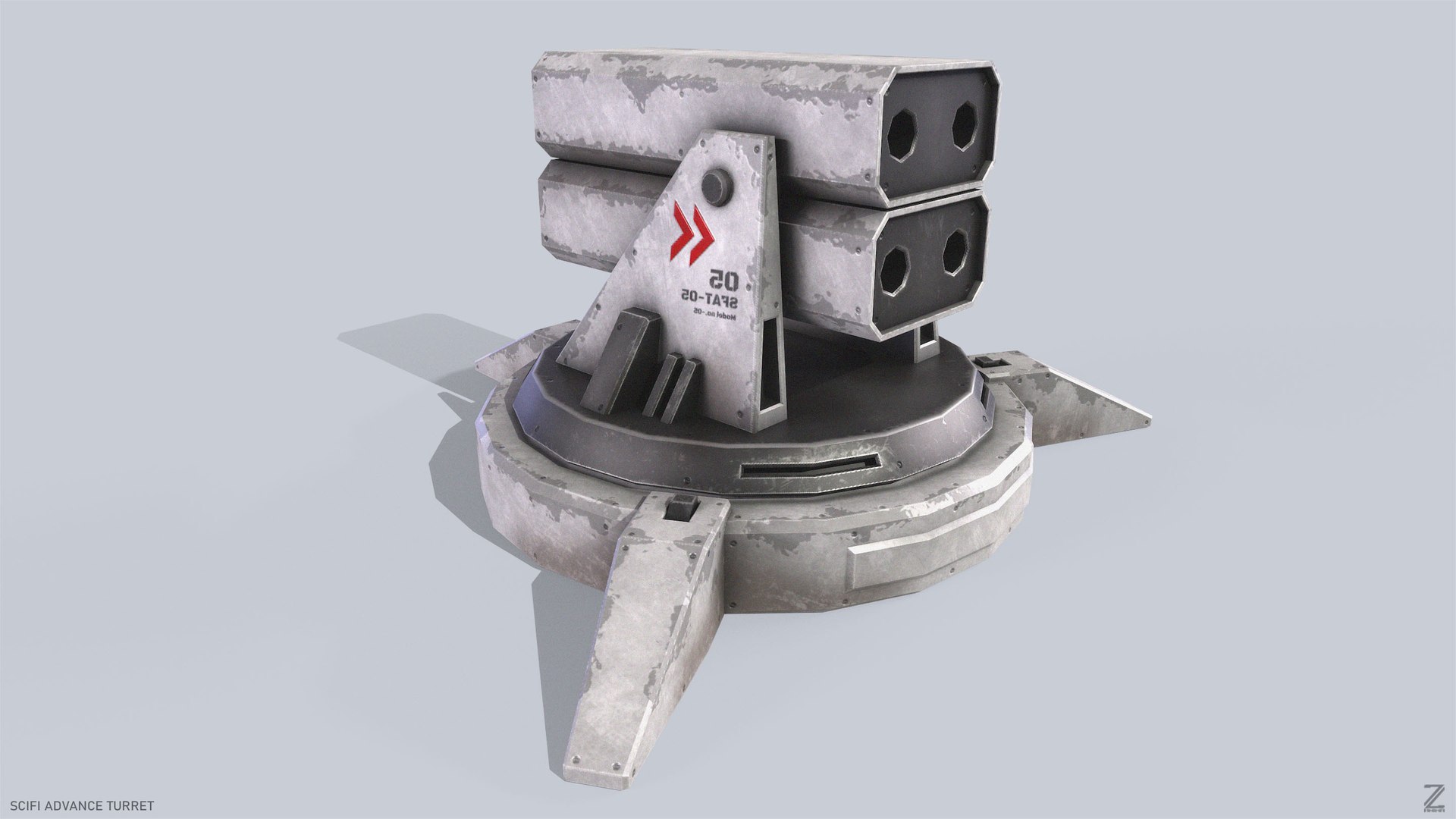 Scifi Advance Turret 3D Model - TurboSquid 2396488