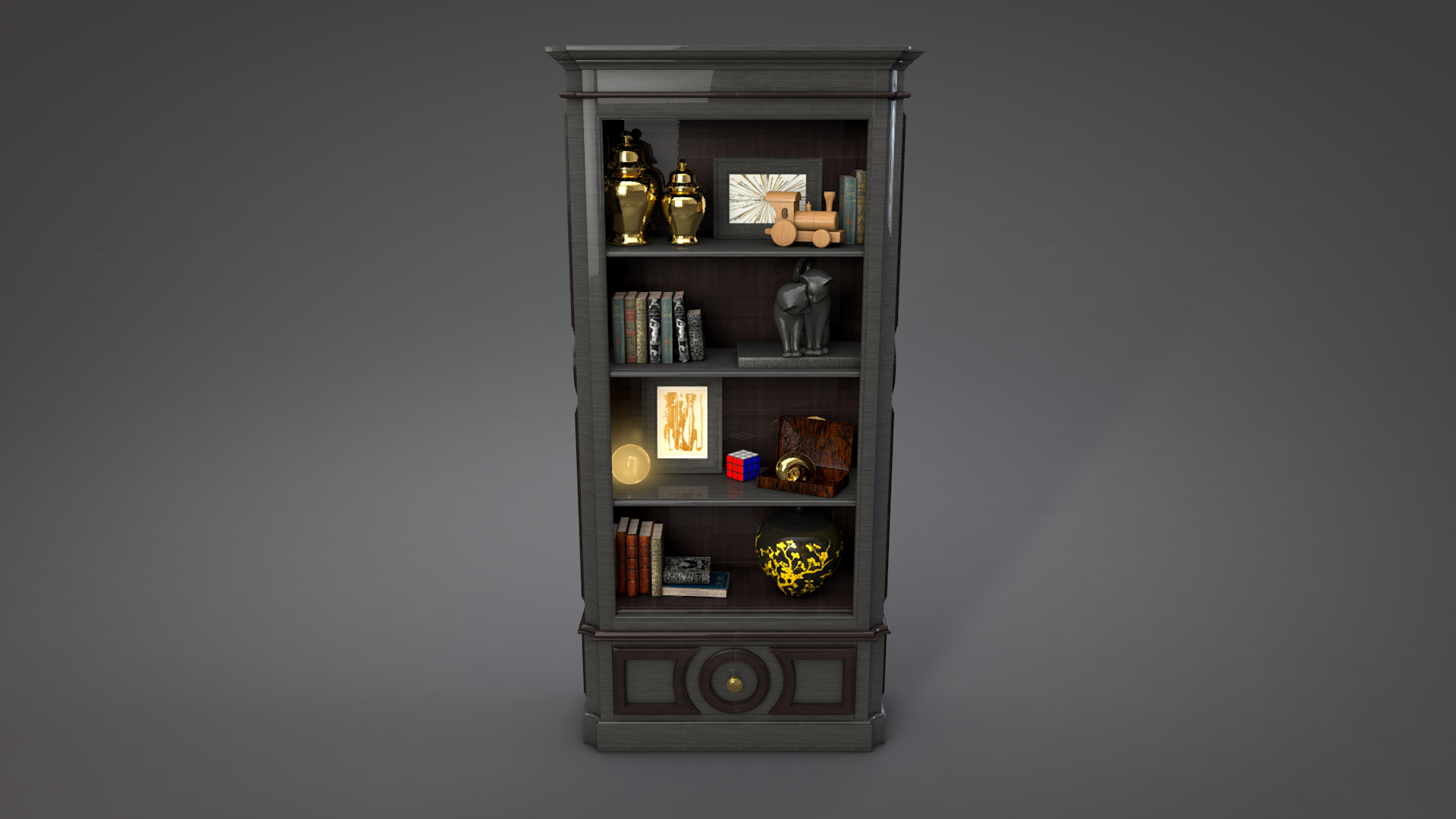 Bookcase Book Model - TurboSquid 1478744
