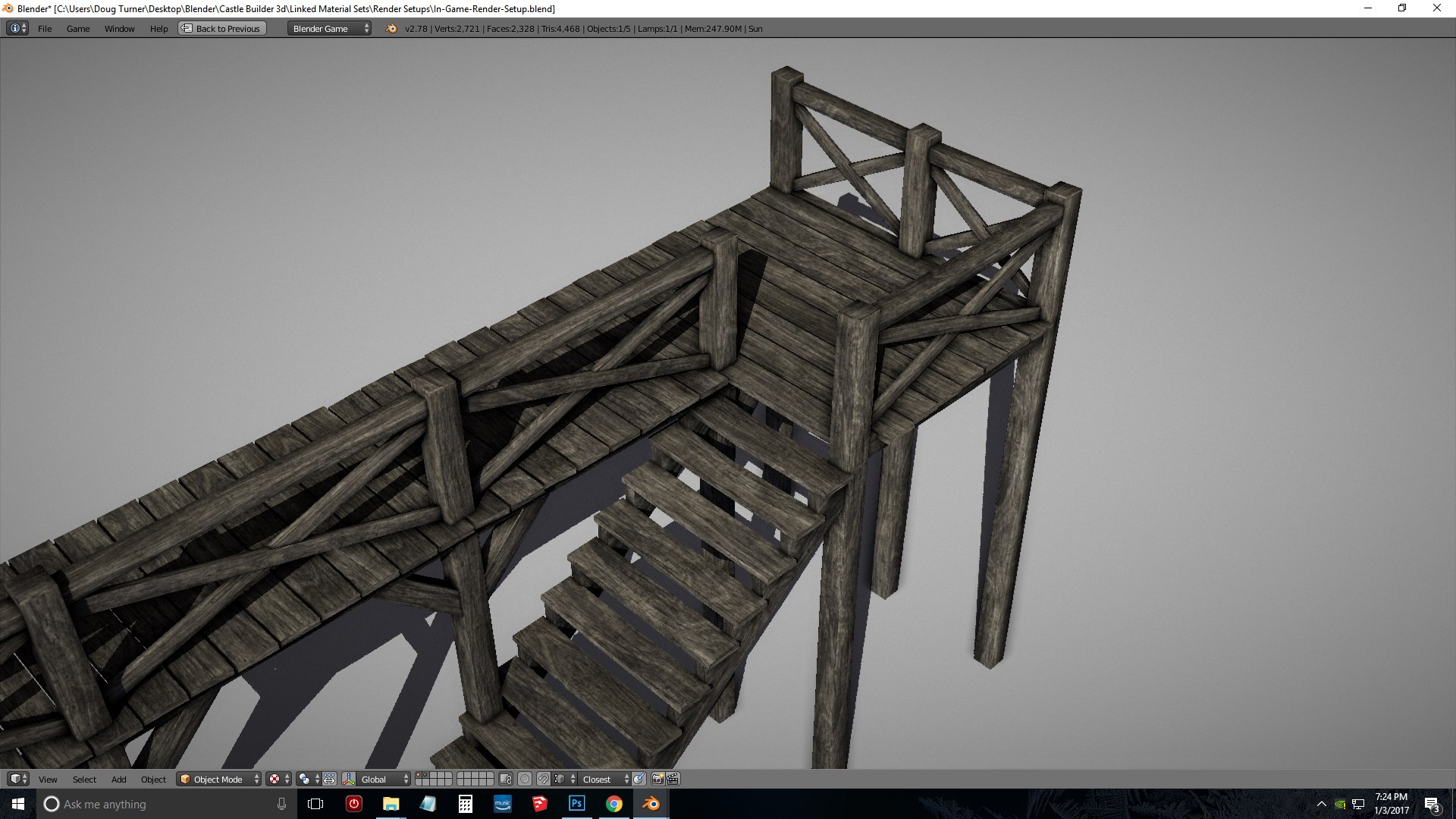 Platform Stairs Blender 3d Model