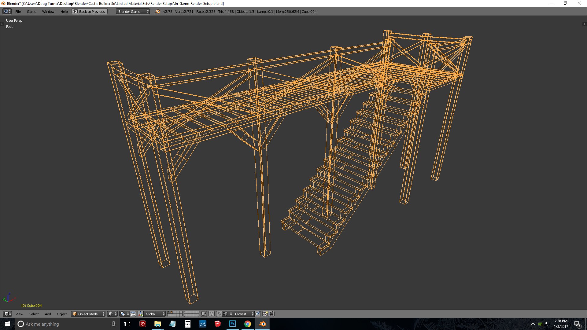 Platform Stairs Blender 3d Model