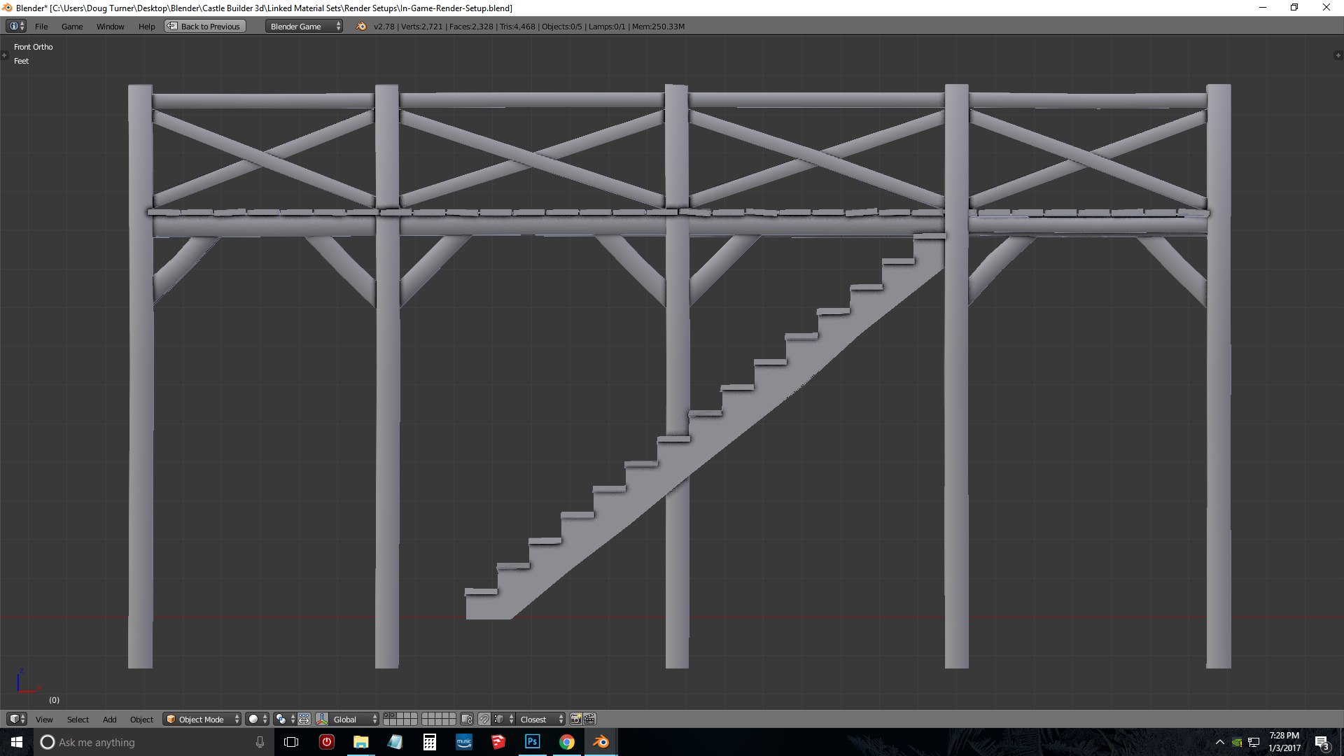Platform Stairs Blender 3d Model