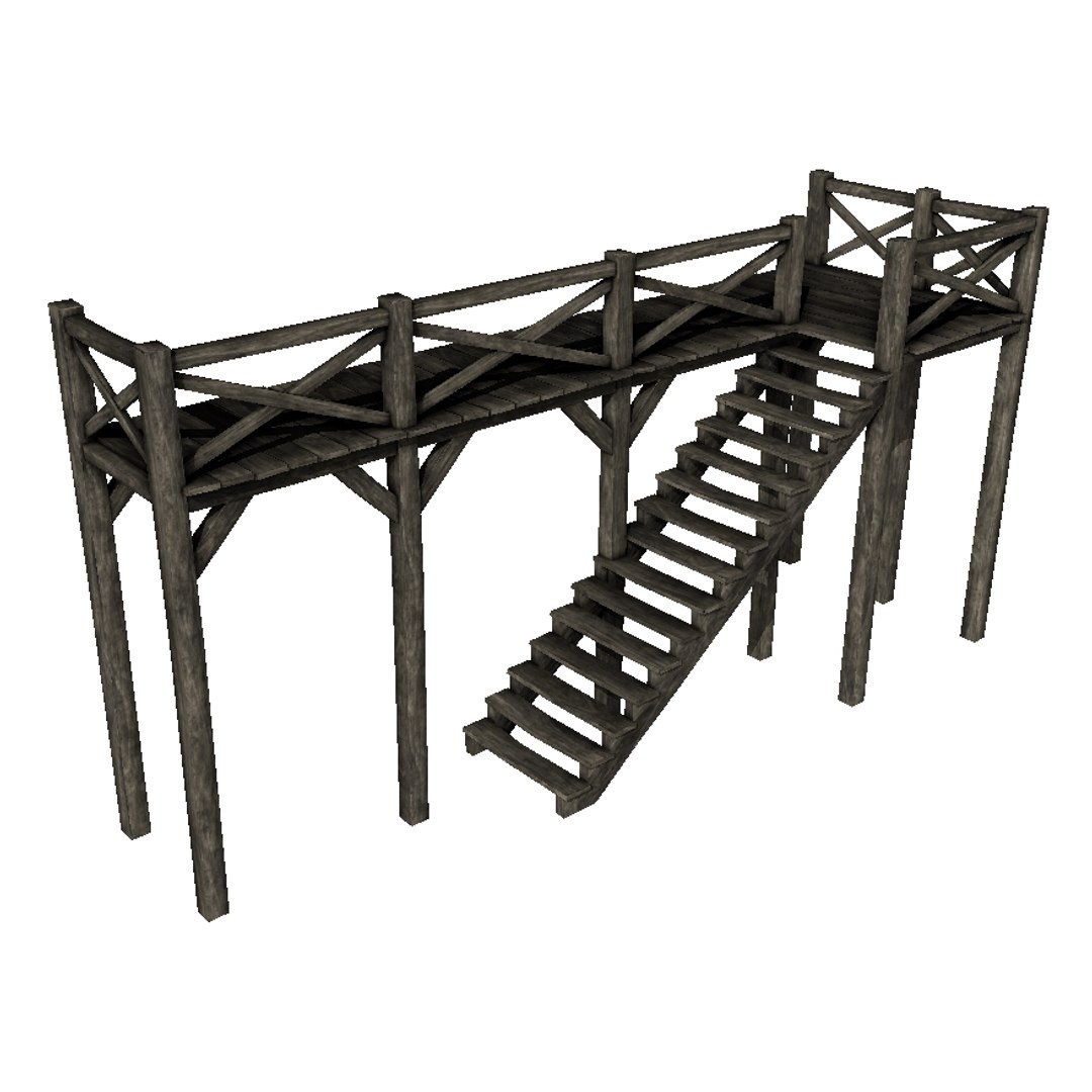 Platform Stairs Blender 3d Model