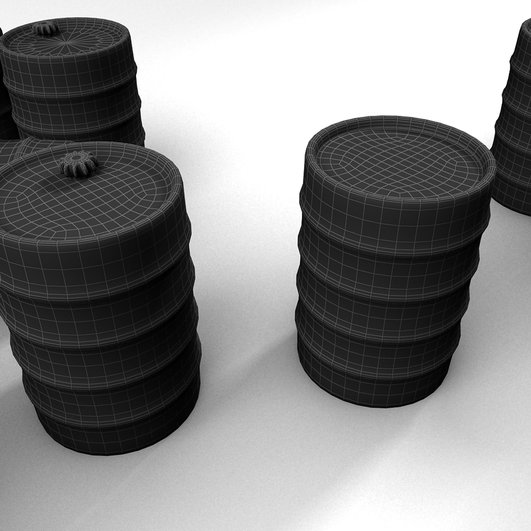 3d metal barrels model