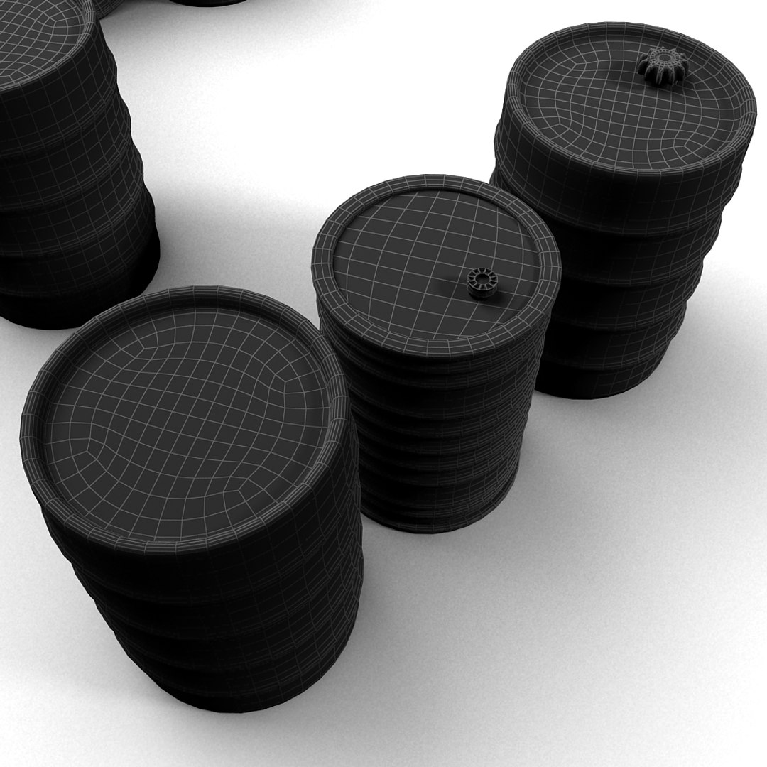 3d metal barrels model