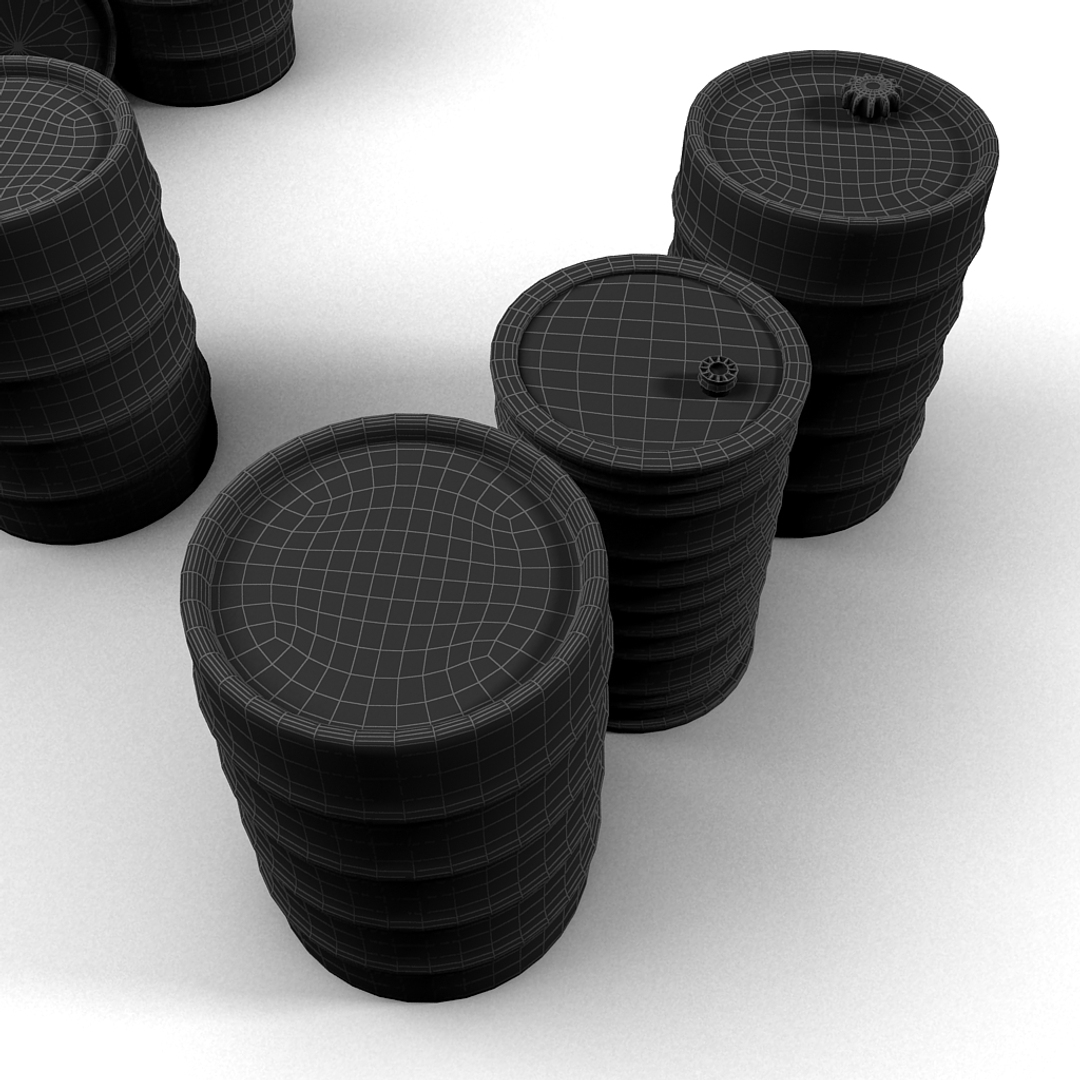 3d metal barrels model