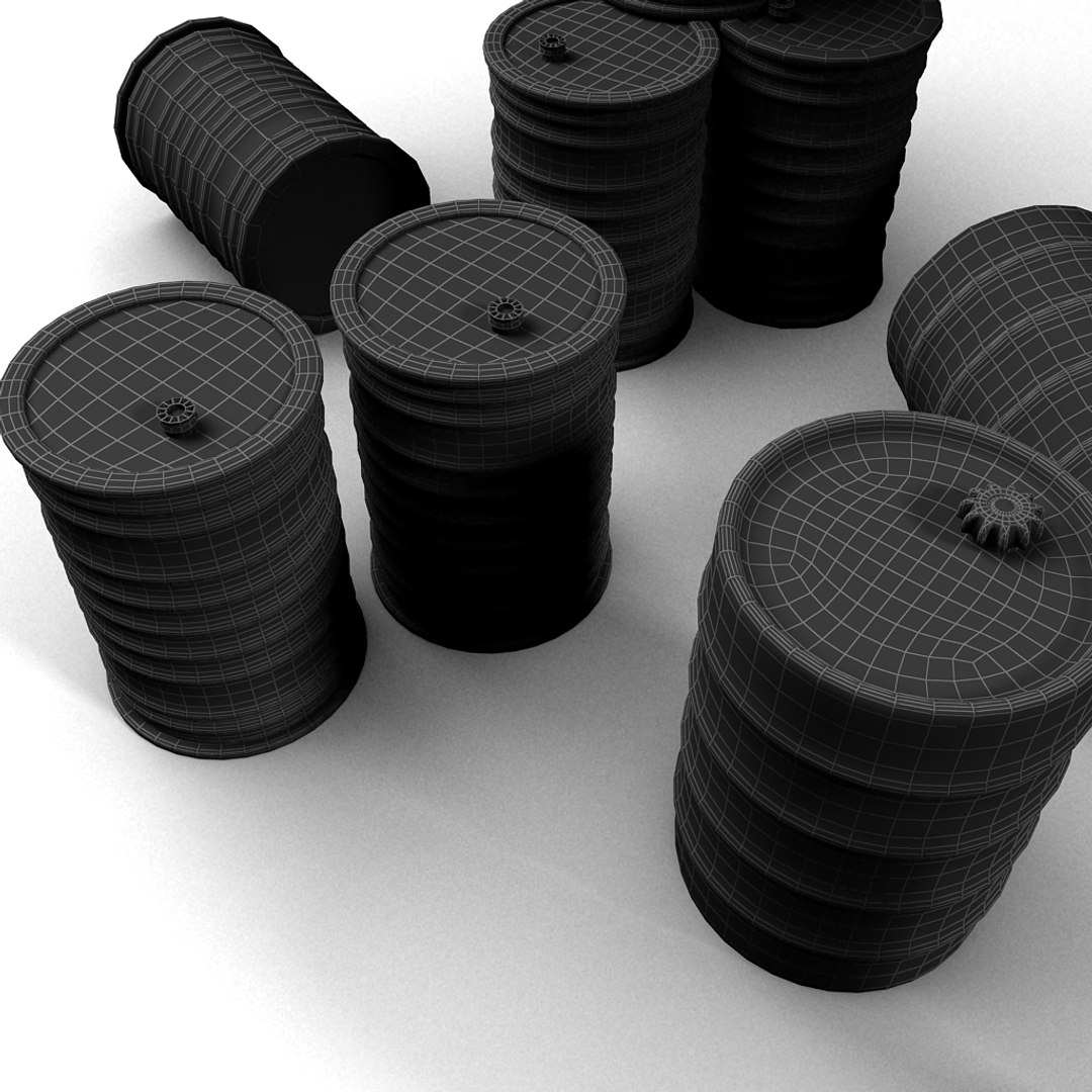 3d Metal Barrels Model