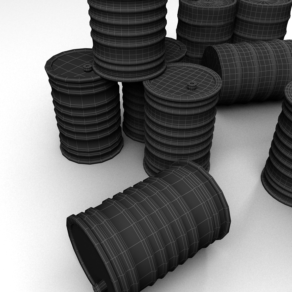 3d metal barrels model