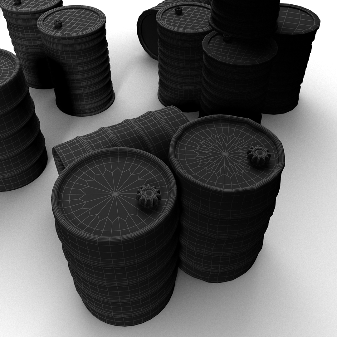 3d metal barrels model