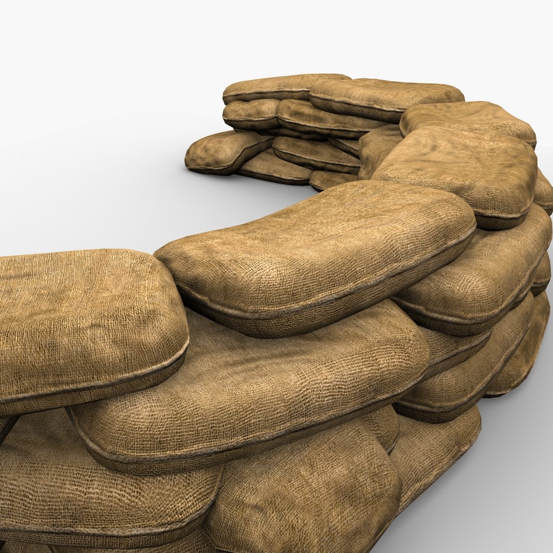Wall Sandbags Half Circle 3ds