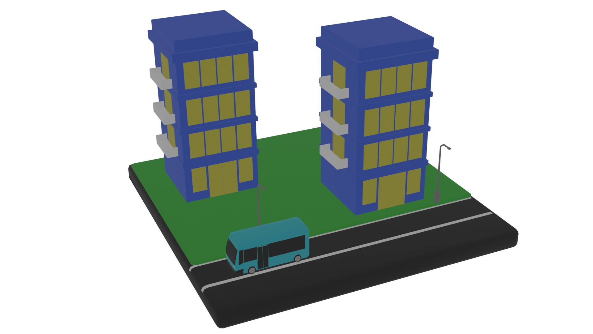 Apartment Block Model 3D Model - TurboSquid 2101322