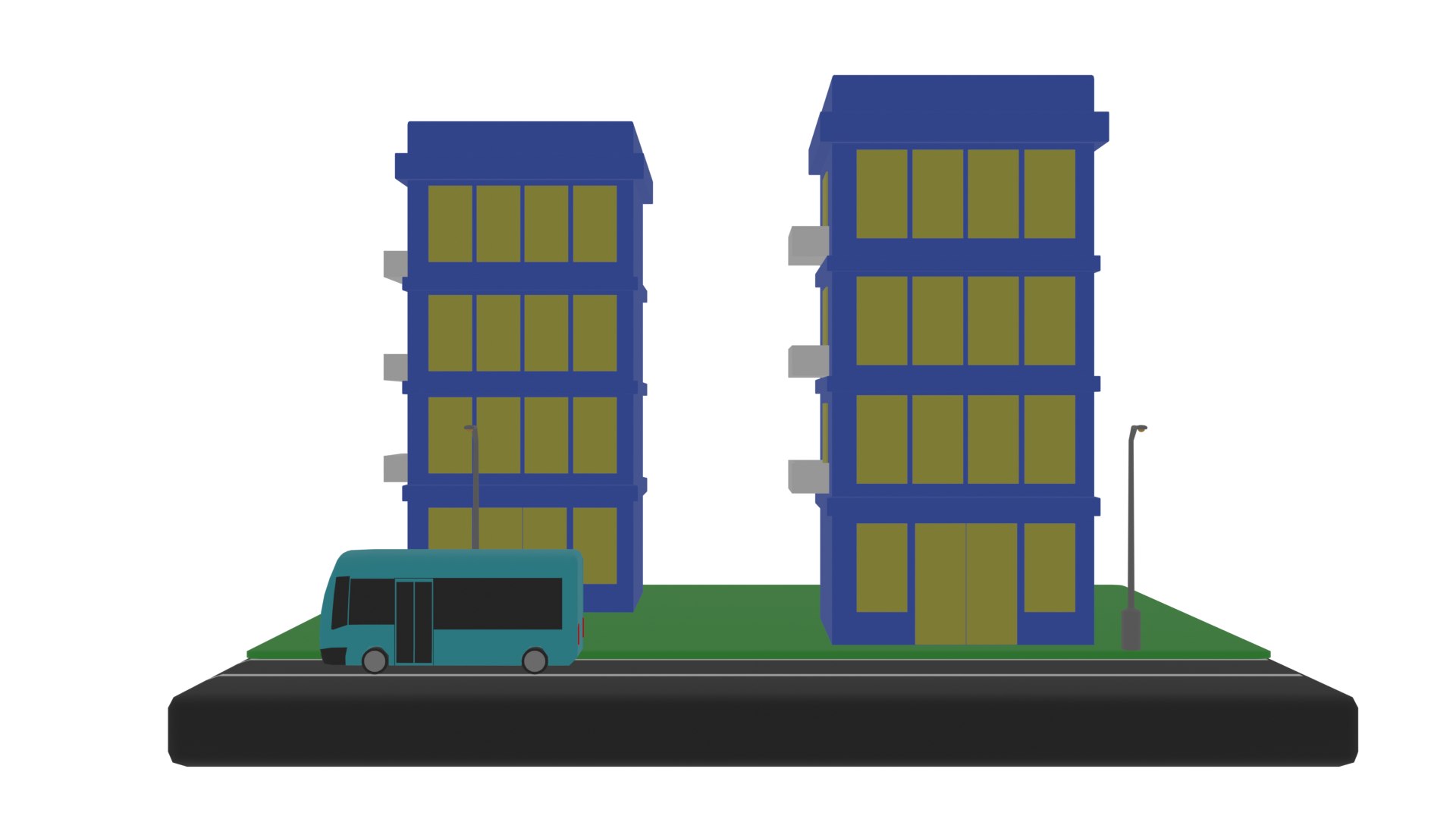 Apartment Block Model 3D Model - TurboSquid 2101322