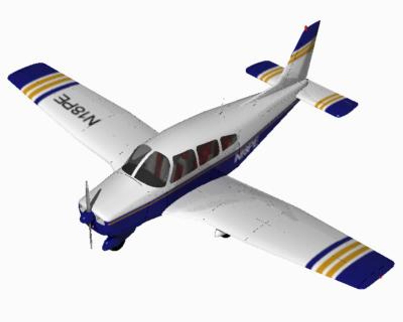 Piper Warrior Aircraft 3d Lwo