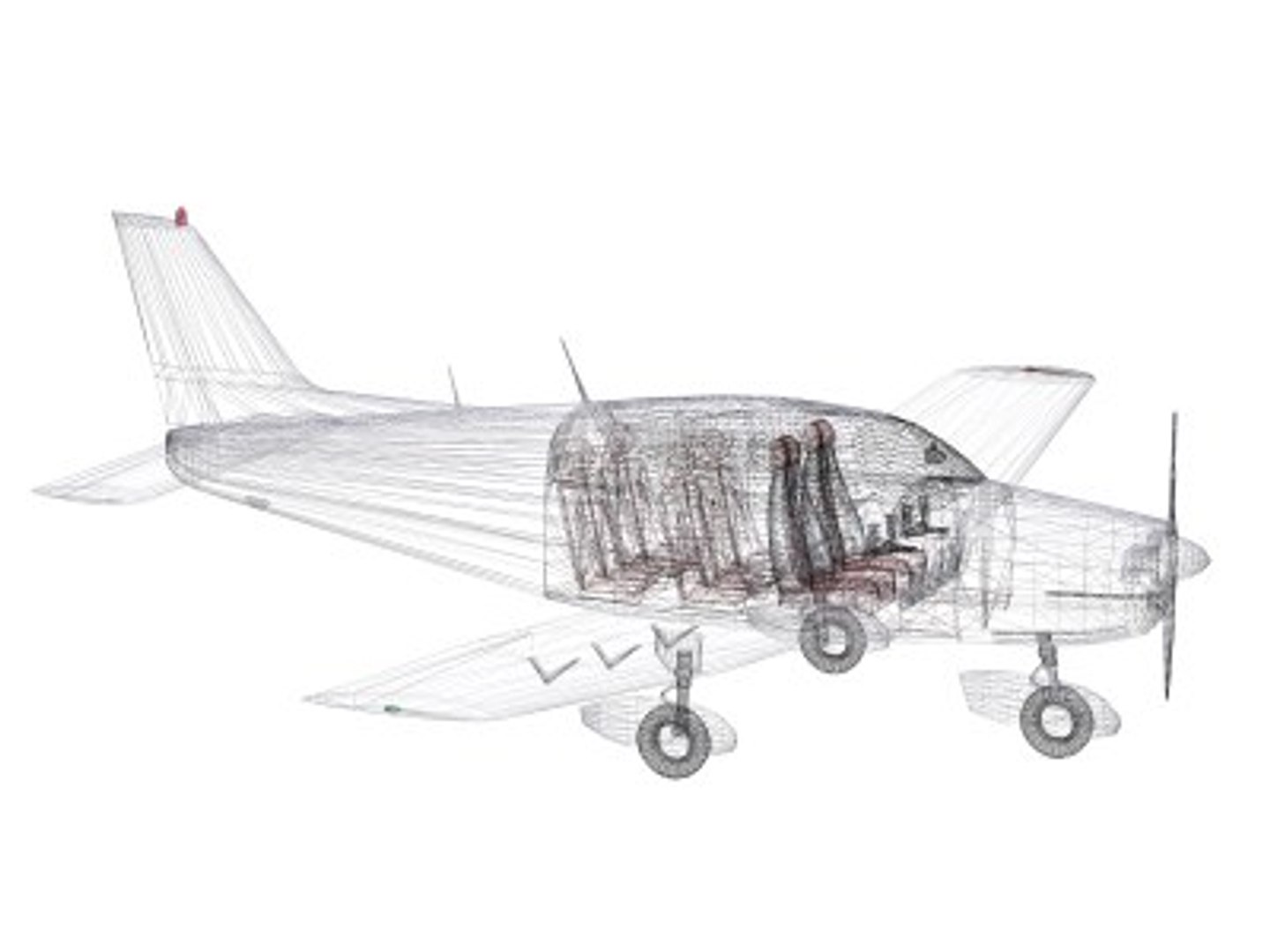 Piper Warrior Aircraft 3d Lwo