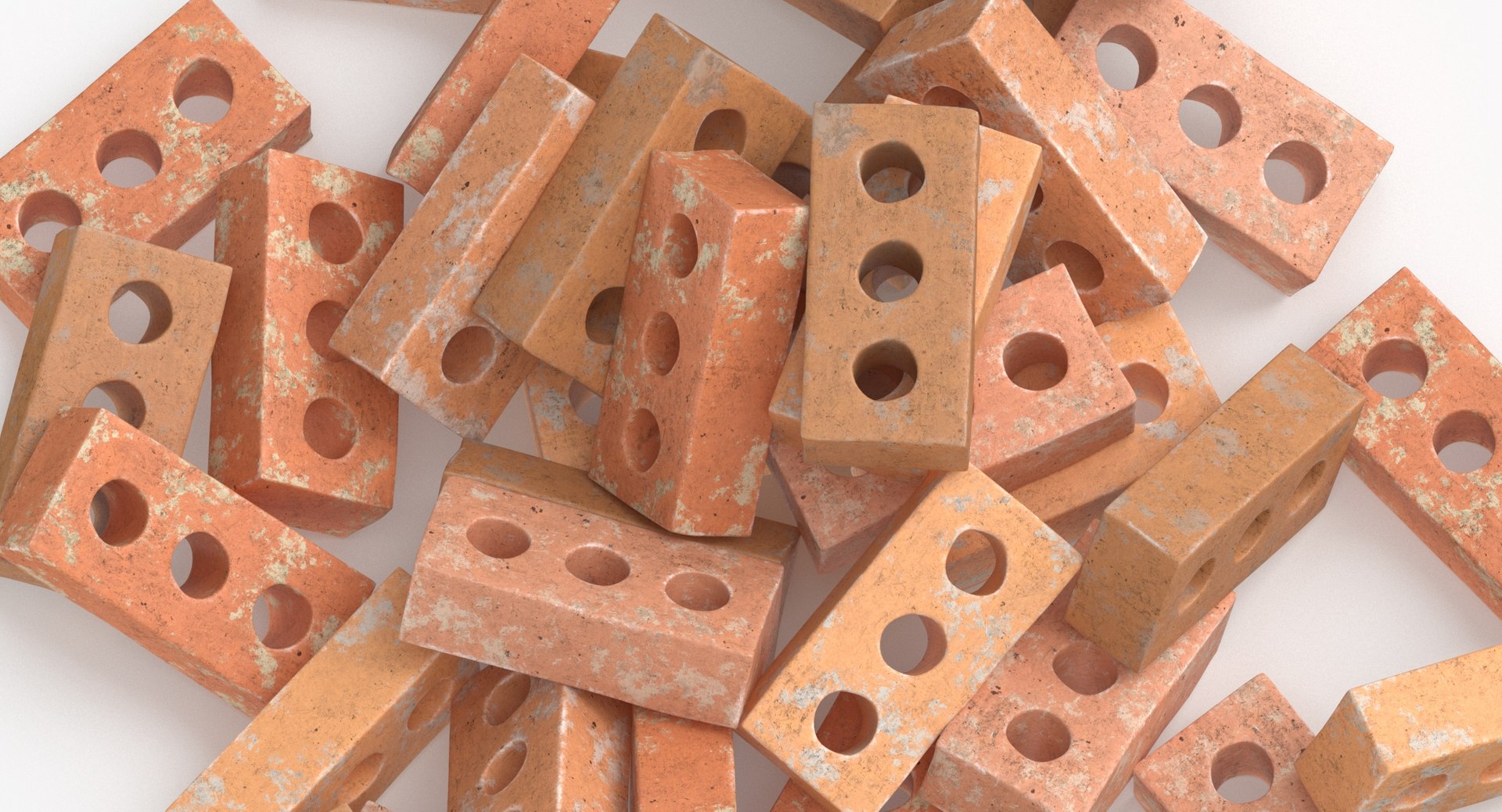 3D Red Brick Pile Model - TurboSquid 1869082