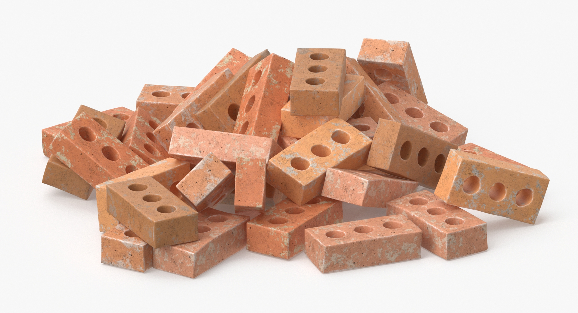 3D Red Brick Pile Model - TurboSquid 1869082