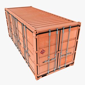 3d Iso Open Shipping Container